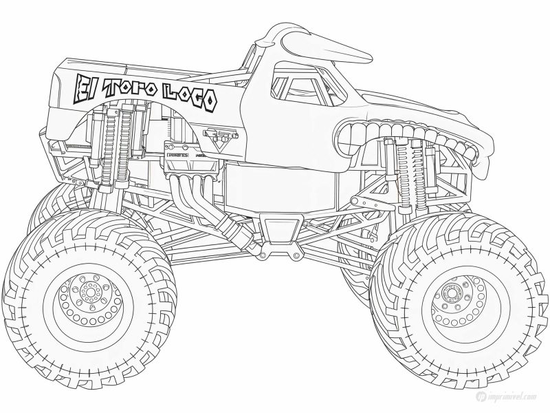 El Toro Loco Monster Jam à Colorier et Imprimer - Imprimivel