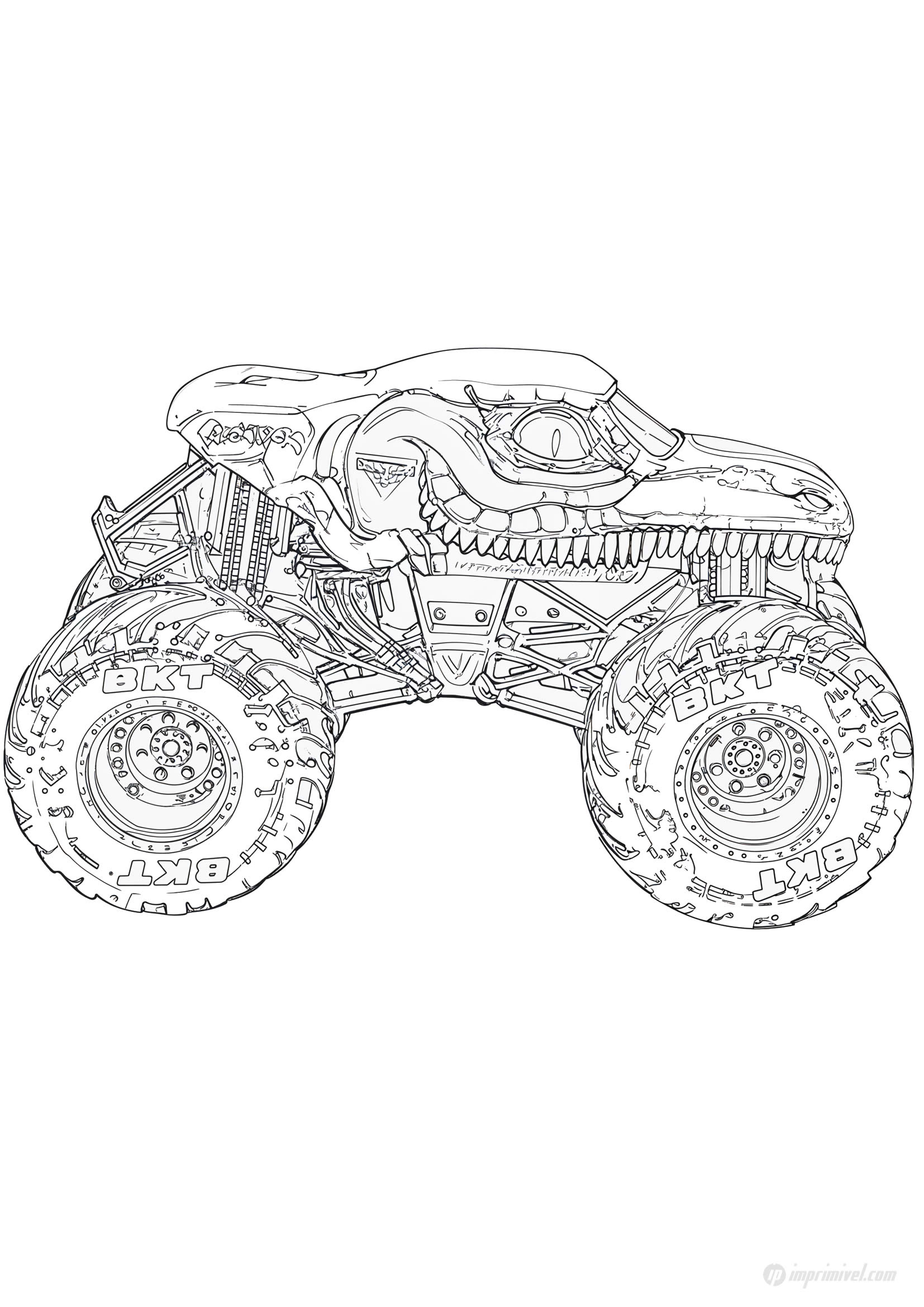 Monster Jam Megalodon Coloring Page to Print and Color