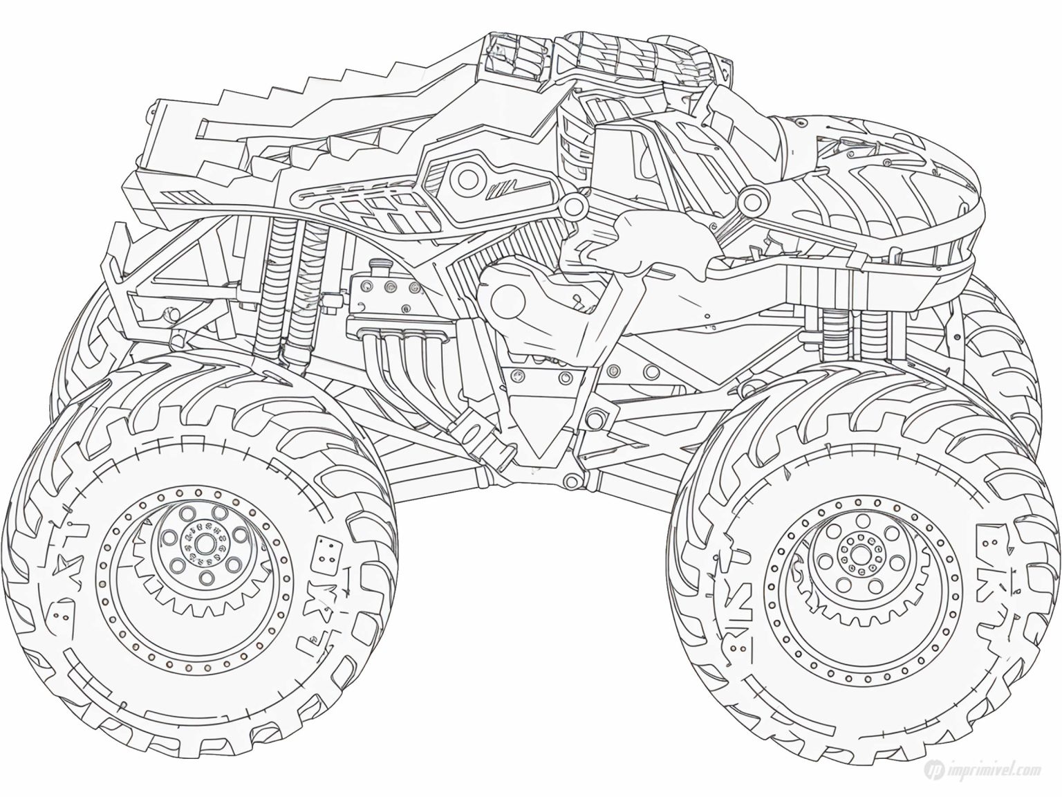 ThunderROARus Monster Truck Coloring Page to Print
