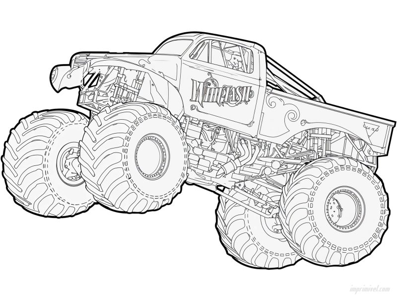 Whiplash Monster Jam para Colorir e Imprimir - Imprimivel