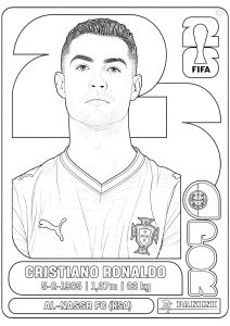 Figurinha do Cristiano Ronaldo para Colorir