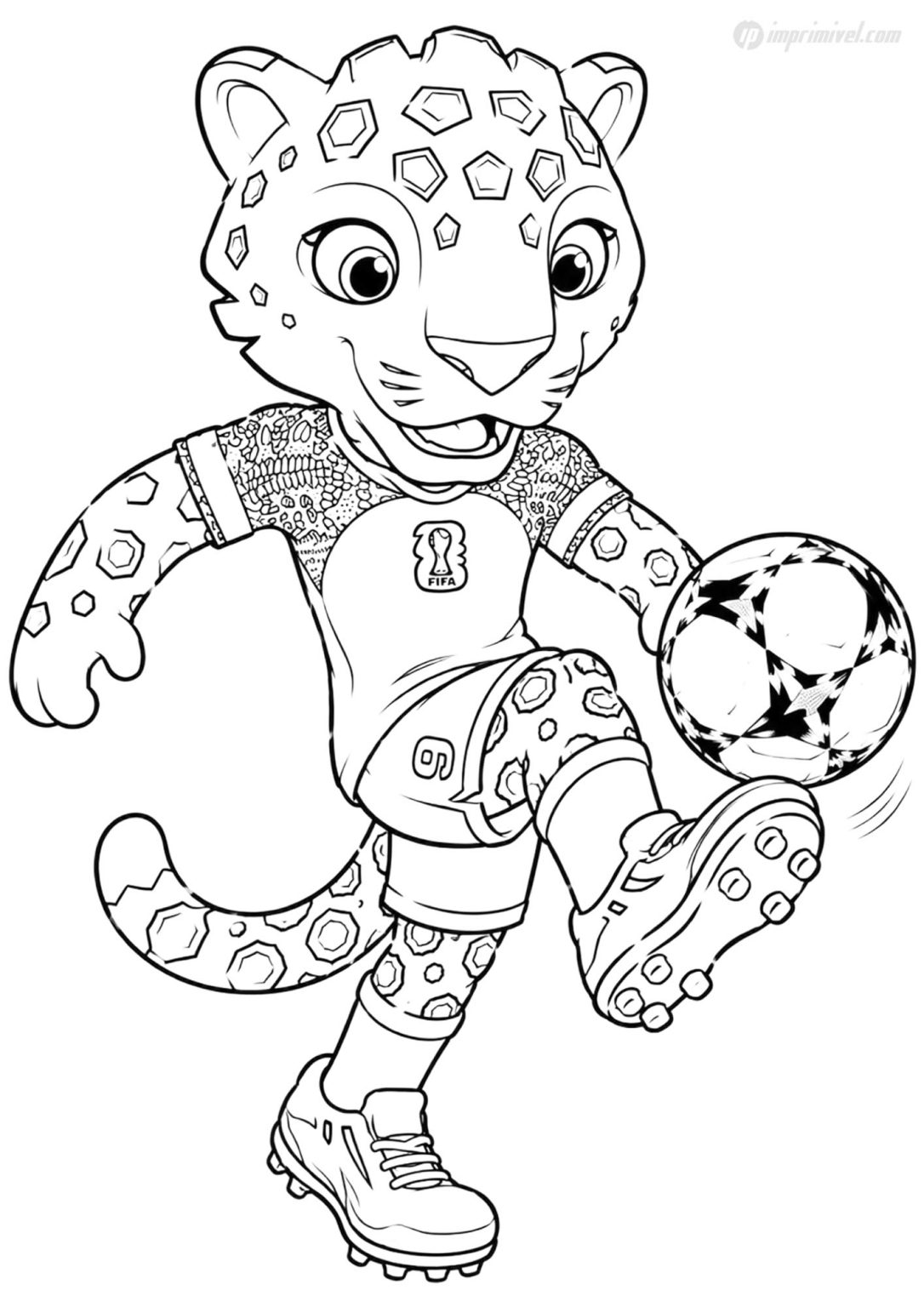 Zayu Jaguar Coloring Page 2026 World Cup Mascot
