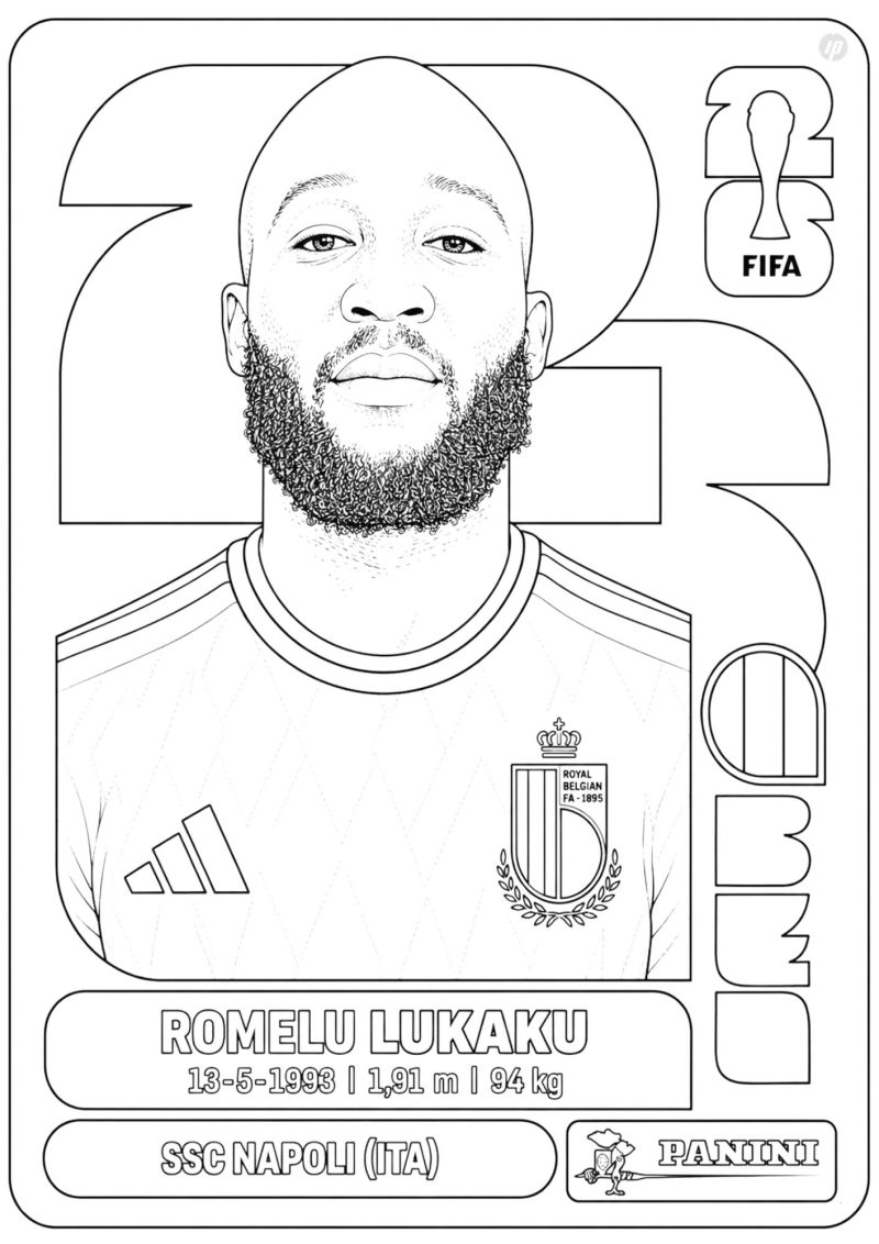 Romelu Lukaku World Cup 2026 Sticker Coloring Page